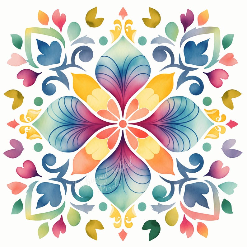 Watercolor Quatrefoil Clip Art Set | Pastel Digital Images for ...