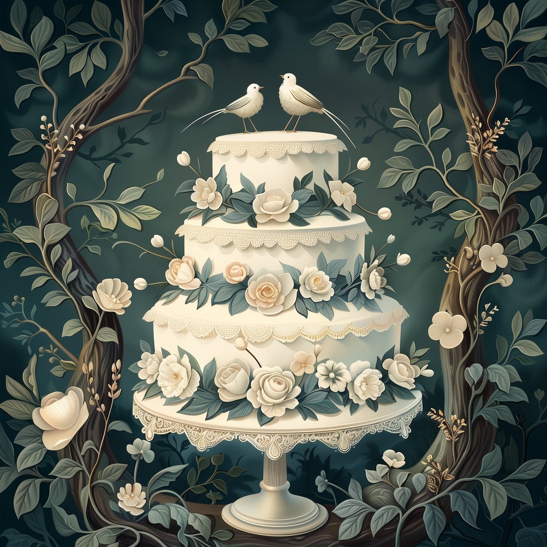 Whimsical Wedding Cake Digital Pages | Wedding Printable Digital ...