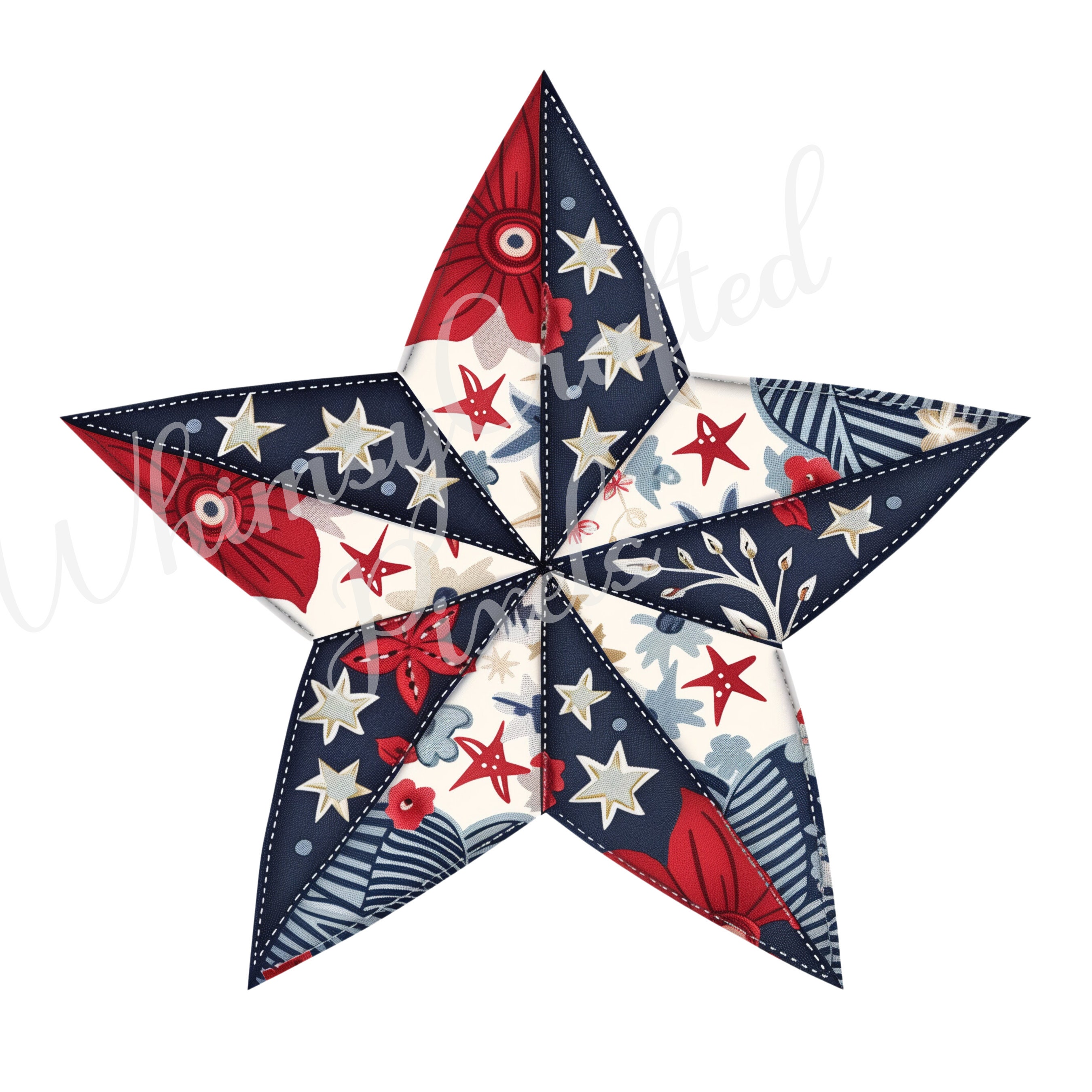 Patriotic Patchwork Stars Clip Art Set | Digital Images | for ...
