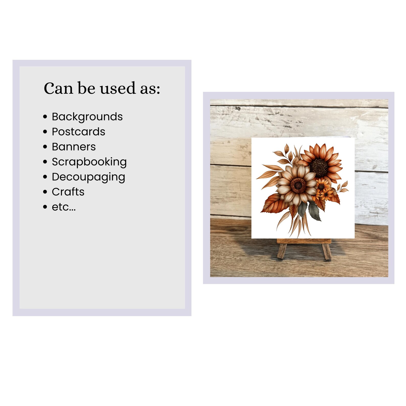 Autumn Sunflowers V1 Clip Art Set | Digital Fall Images for Scrapbooks ...