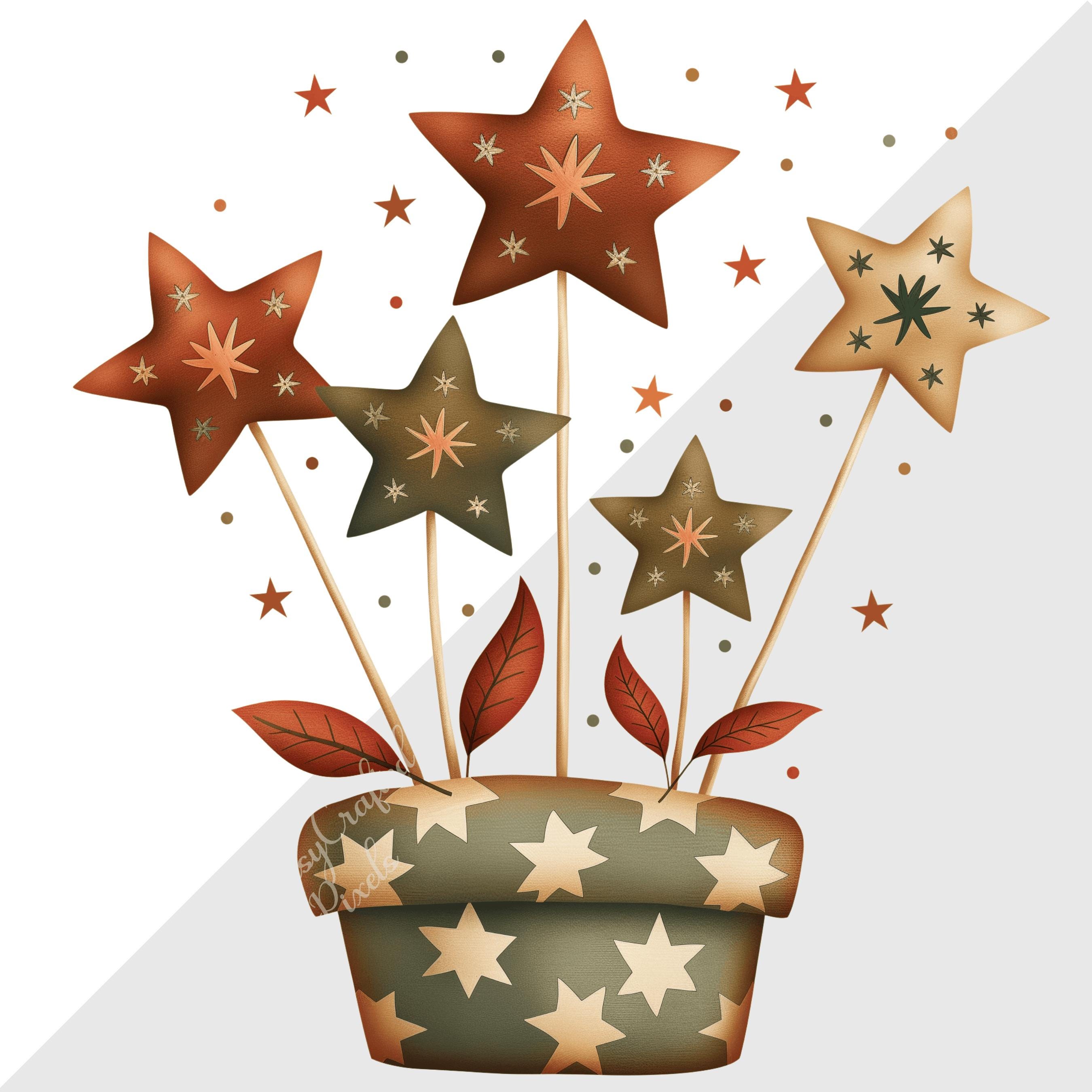 Americana Star Bouquets Clip Art Set | Patriotic Digital Images ...