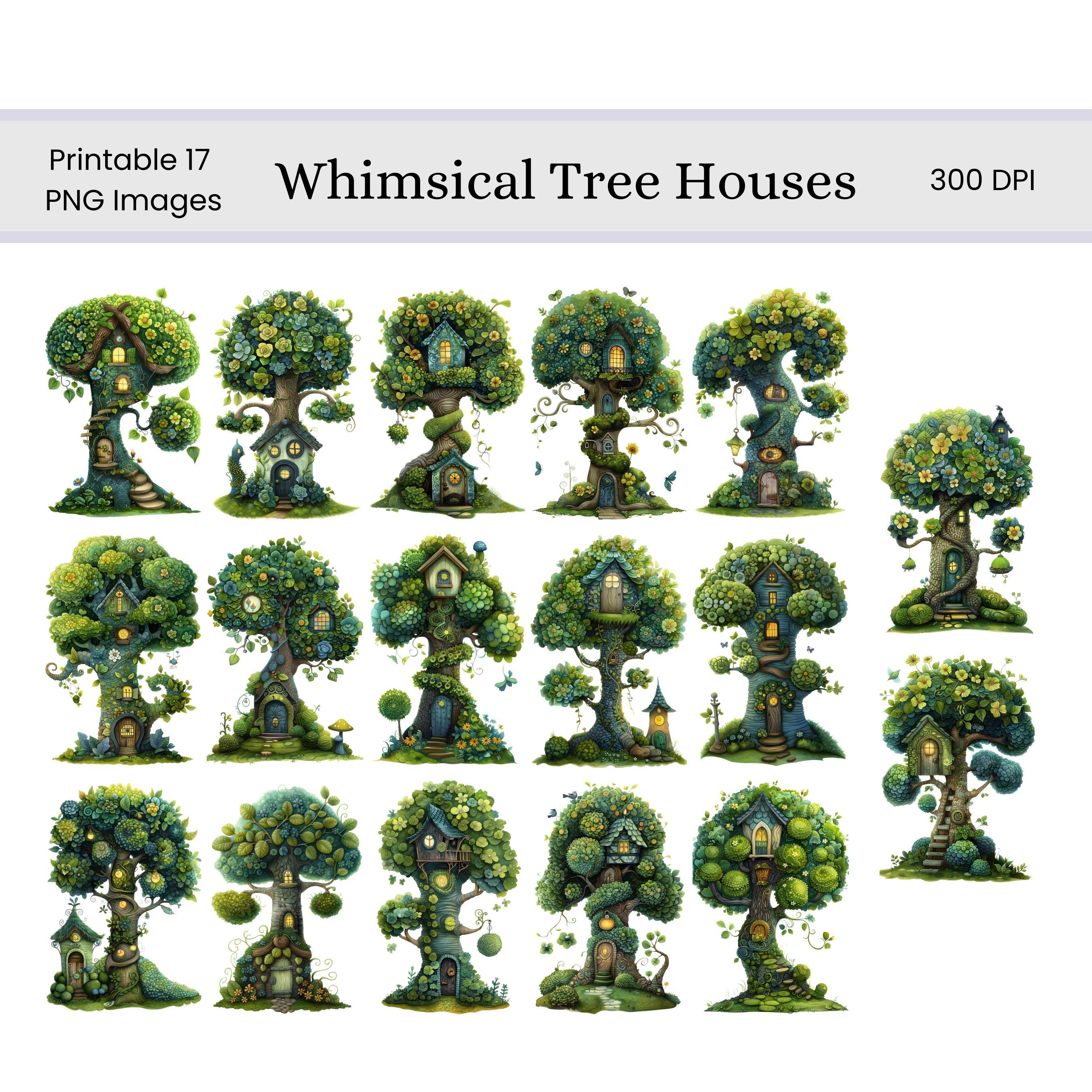 Whimsical Tree House Clip Art Set | Fun Digital Images | Scrapbooks ...