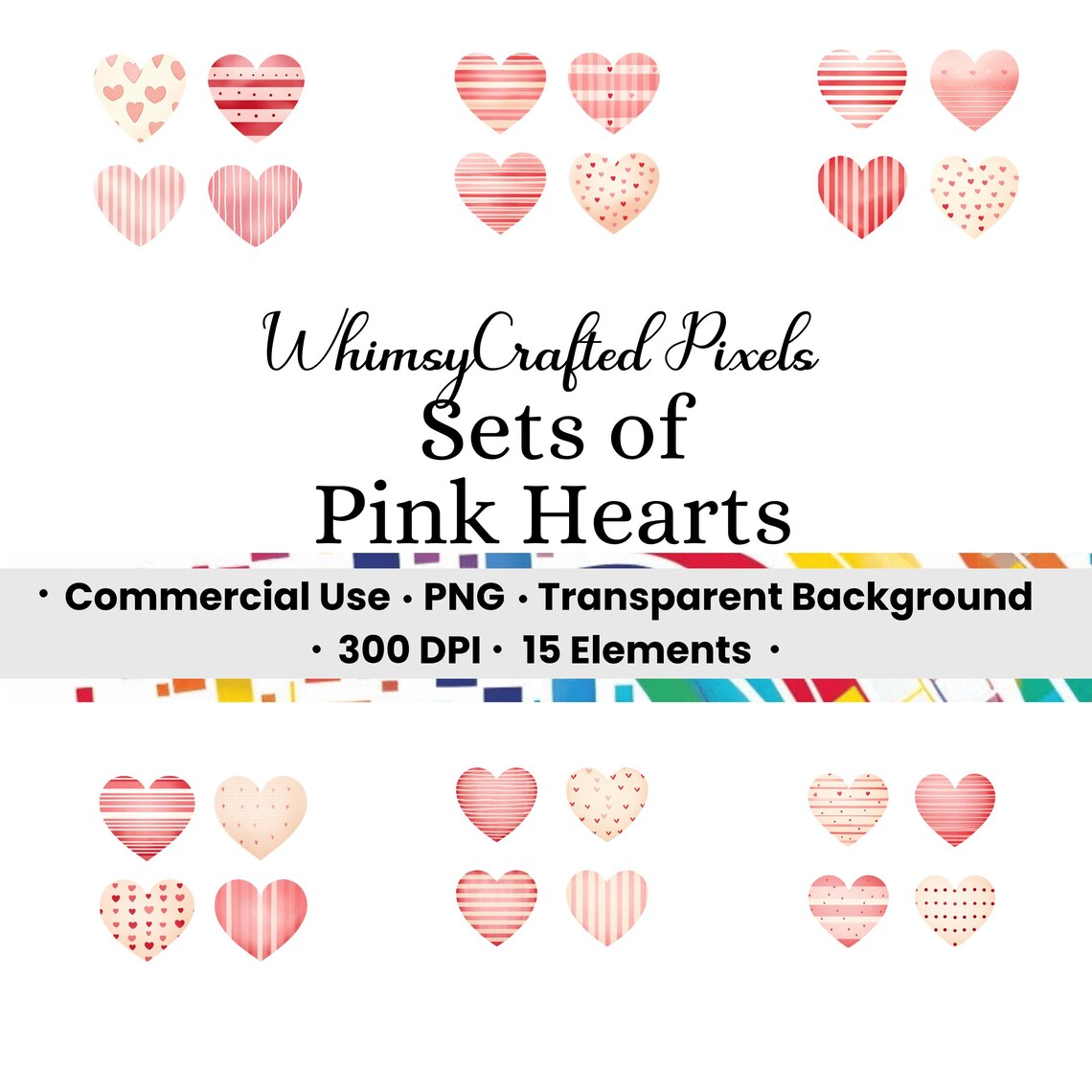 Sets of Pink Hearts Clip Art Set | Valentine Digital Images for ...