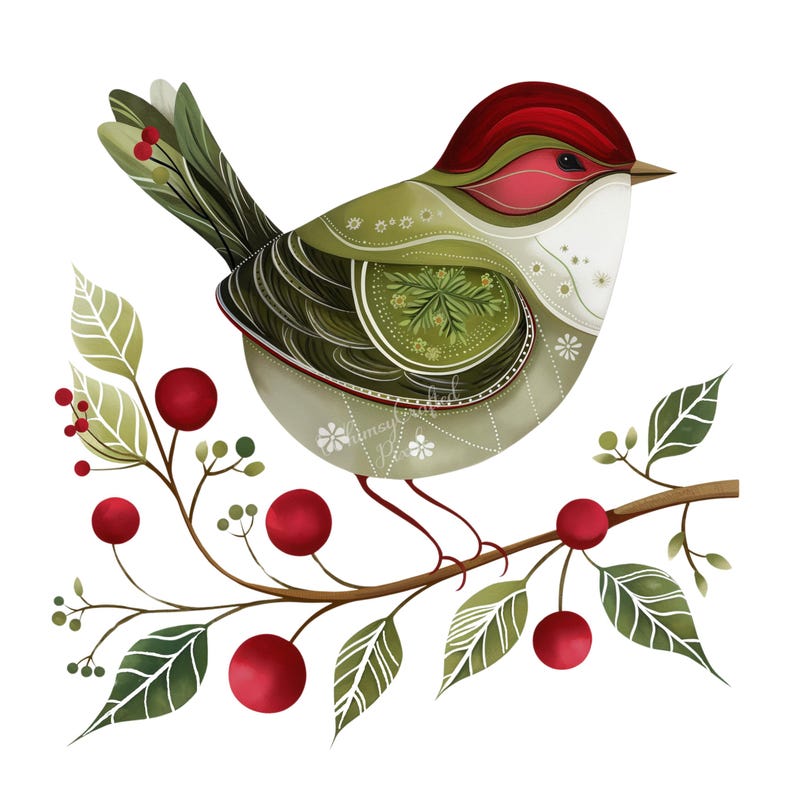 Charming Christmas Birds Clip Art Set | Winter Digital Images ...