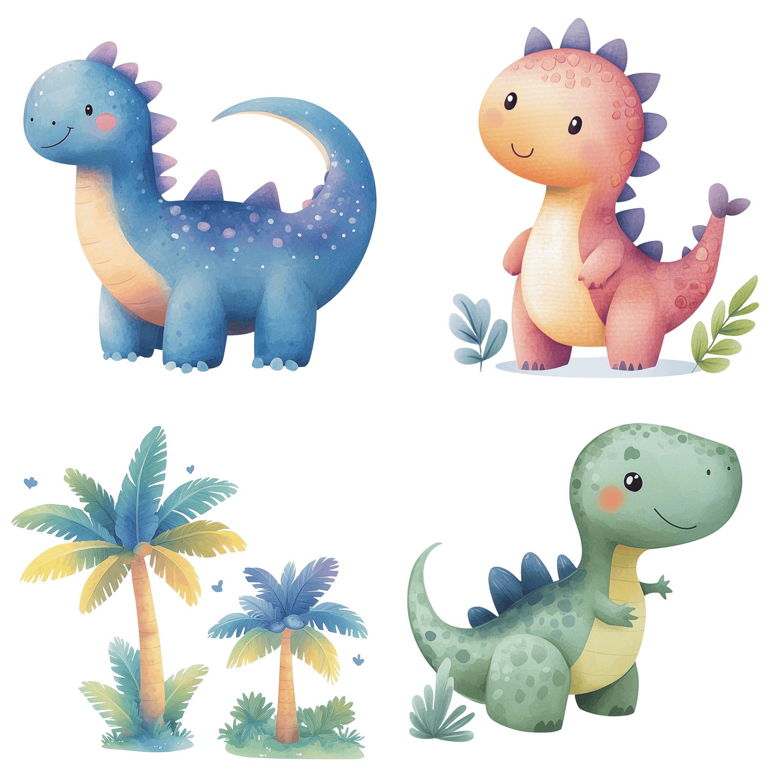 Pastel Baby Dinosaurs Clip Art Set | Dinosaur Digital Images for ...