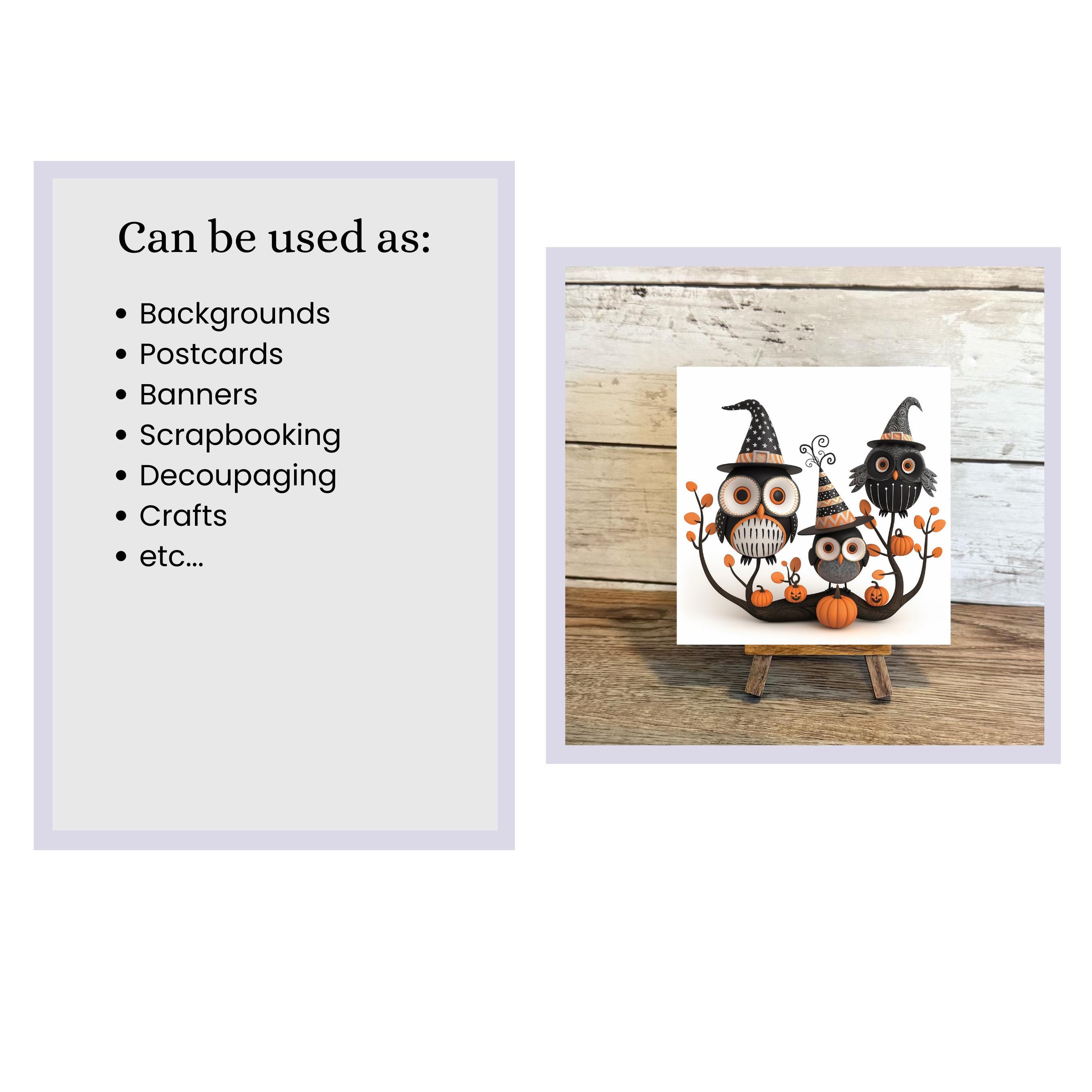 Cute Halloween Owls Digital Pages | Halloween Printable Digital ...