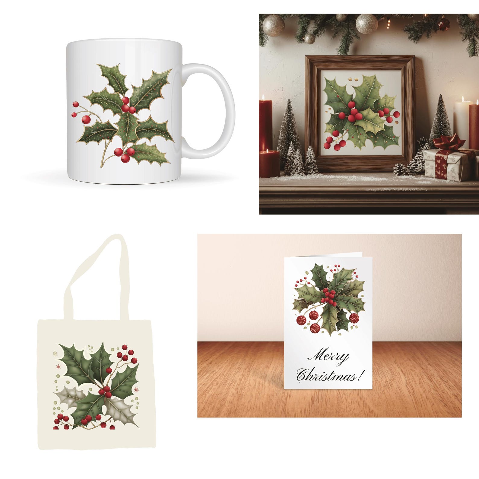 Christmas Holly Clip Art Set | Holiday Digital Images | Scrapbooks ...