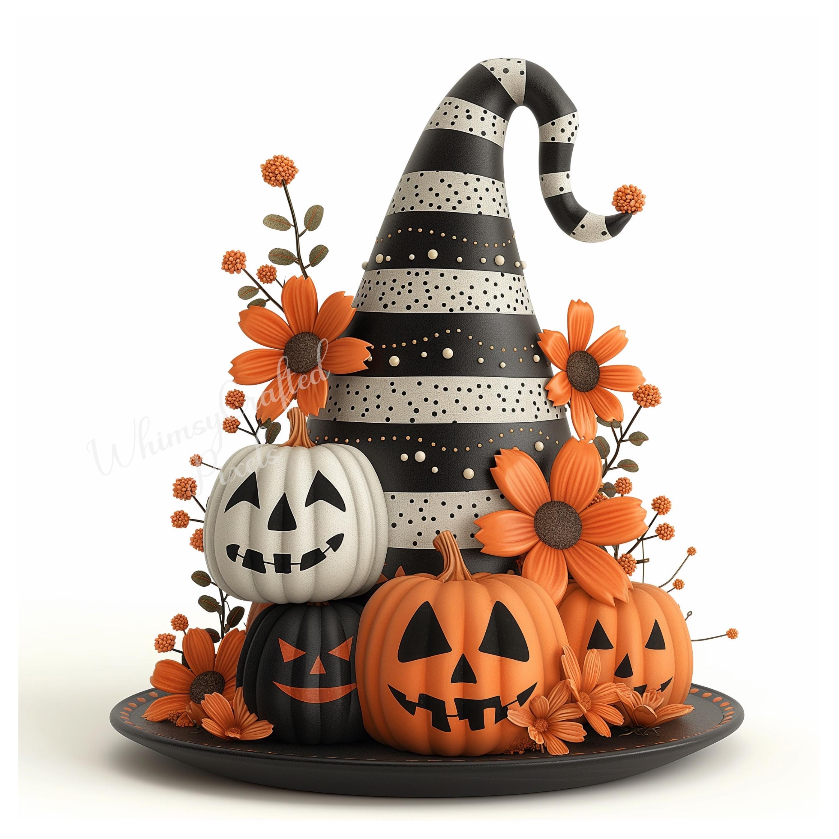 Halloween Witch Hats Digital Pages | Halloween Printable Digital ...