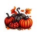 Vivid Fall Pumpkin Digital Pages | Autumn Printable Digital Backgrounds ...