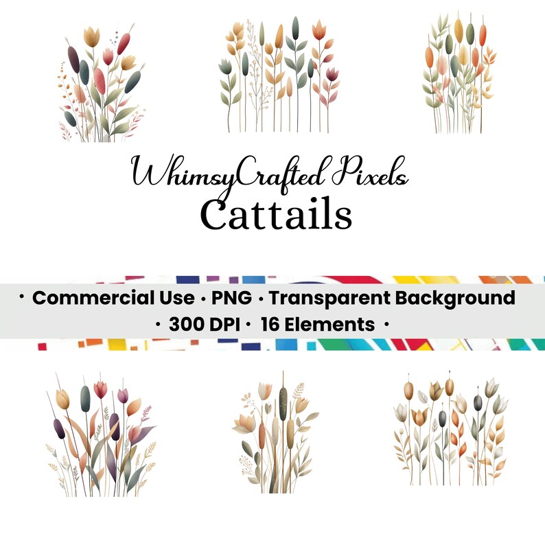 Cattails Clip Art Set | Digital Autumn Images for Scrapbooks, Card ...