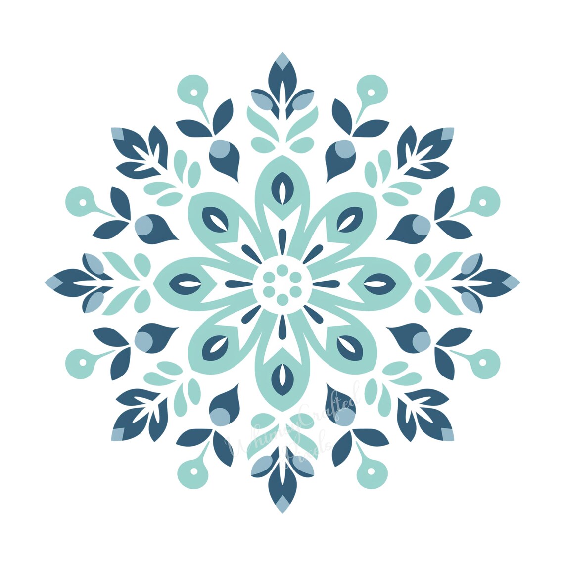 Periwinkle and Mint Floral Mandalas Clip Art Set | Digital Images for ...