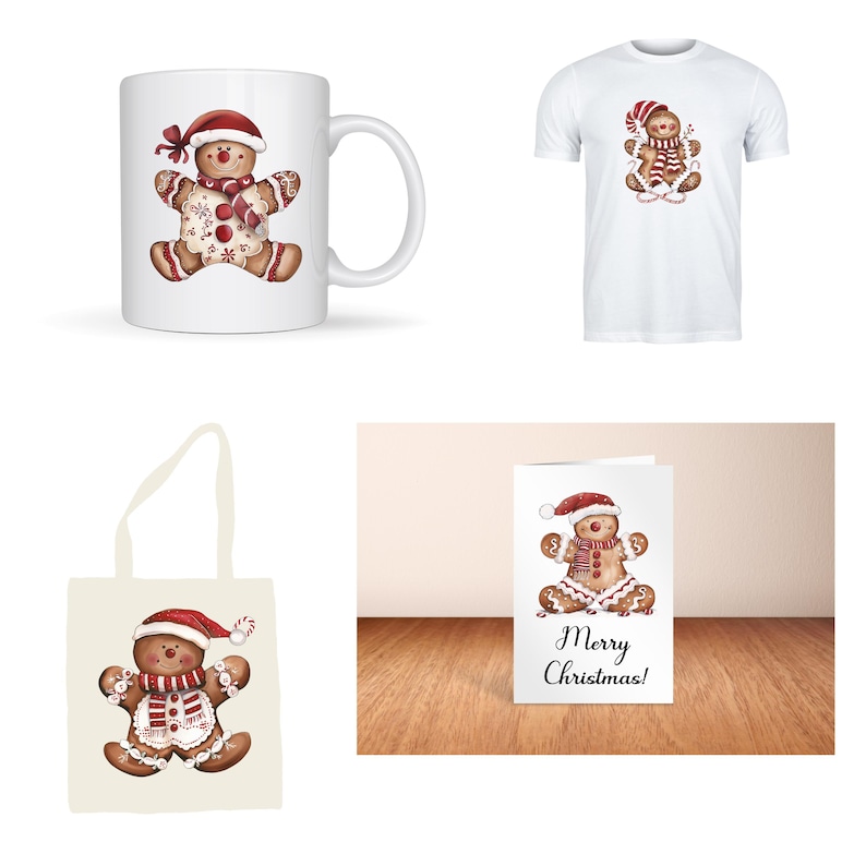 Gingerbread Men Clip Art Set Holiday Digital Images for Scrapbooks ...