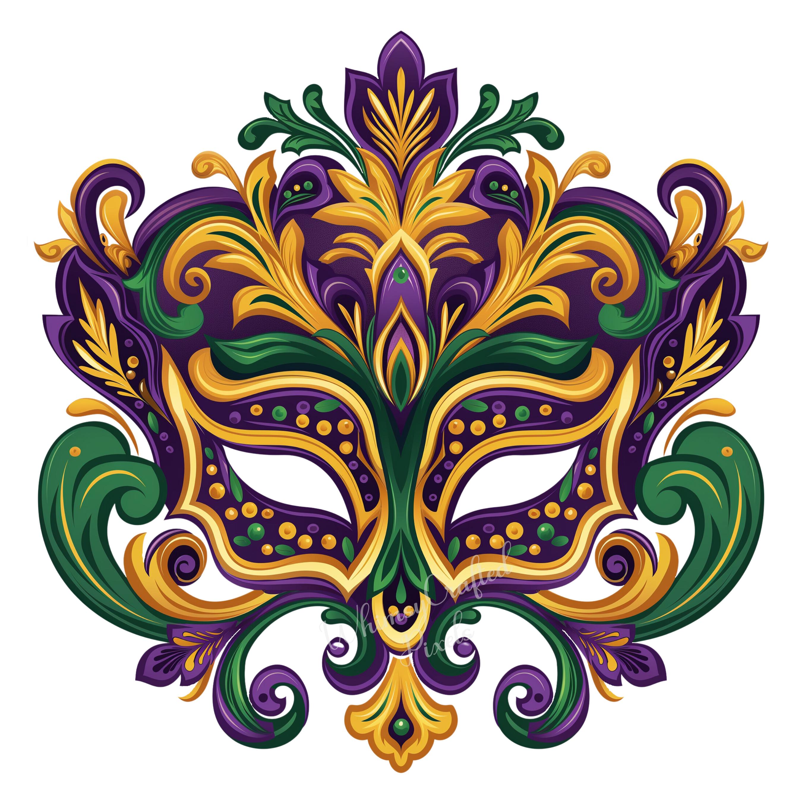 Mardi Gras Masks Clip Art Set | Festive Digital Images for Scrapbooks ...