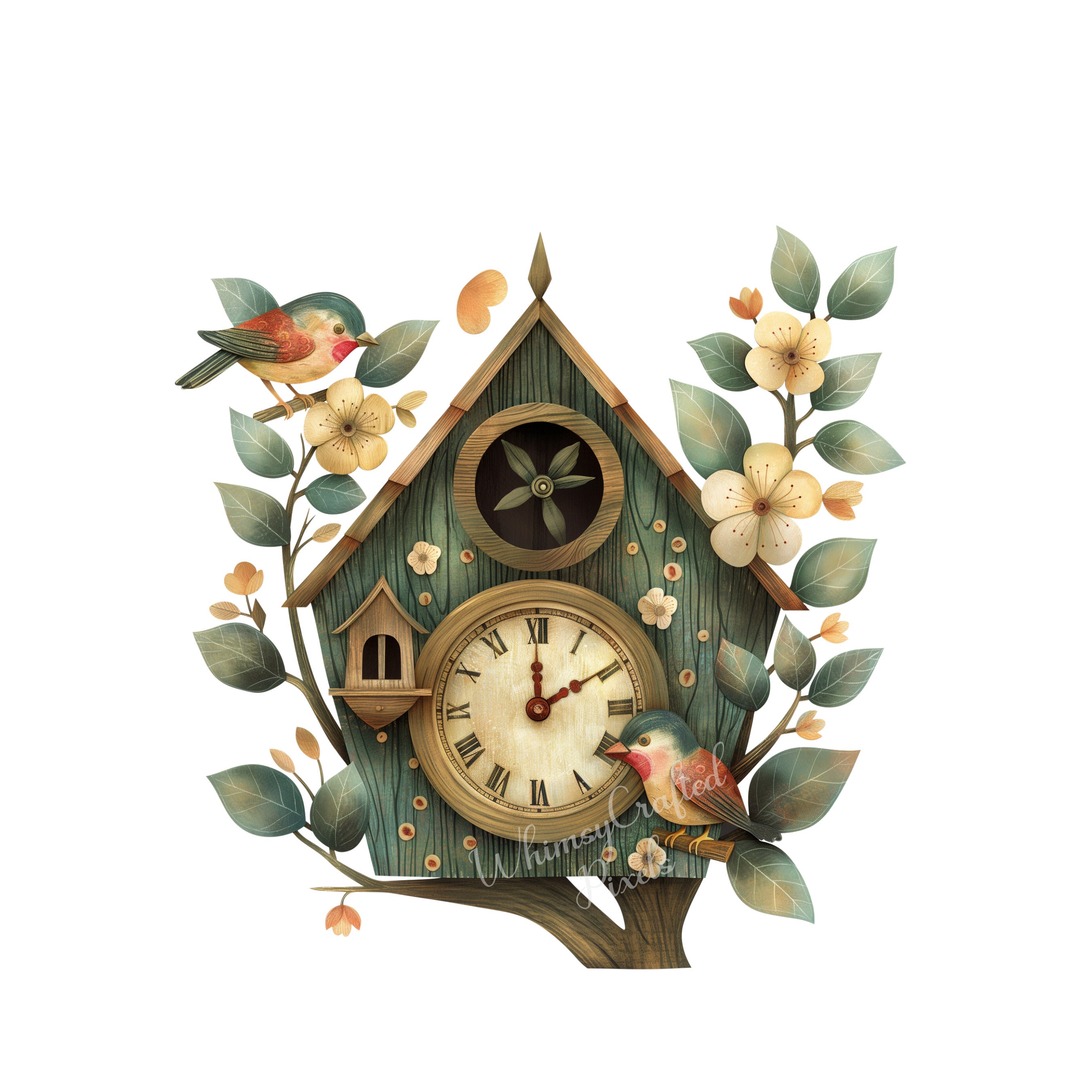 Whimsical Cuckoo Clock Clip Art Set | Pretty Digital Images ...