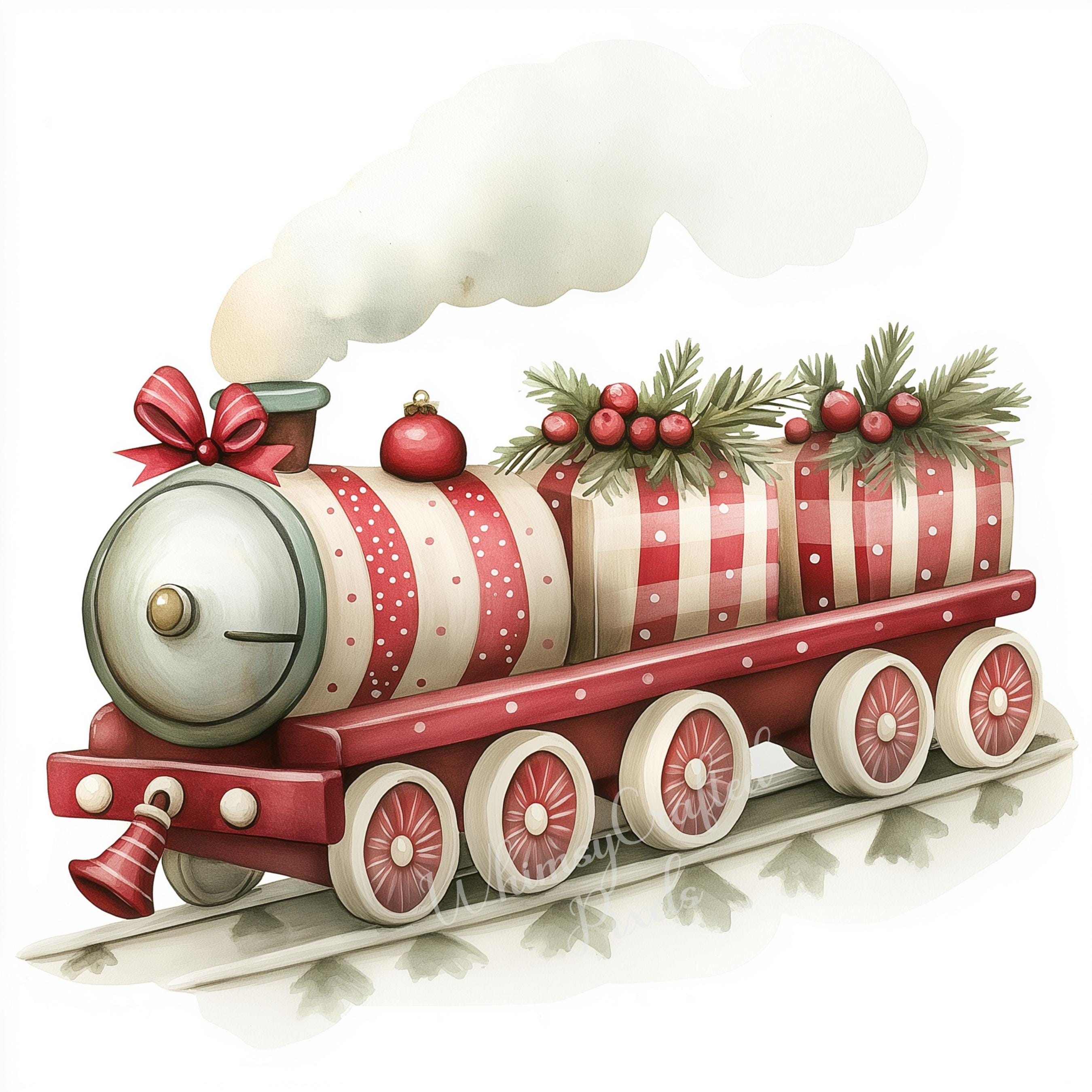 Cute Christmas Trains Digital Pages | Holiday Printable Digital ...