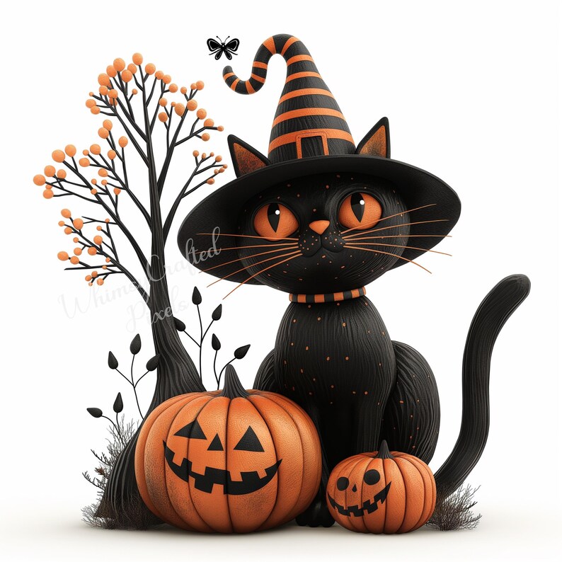 Cute Halloween Cats Digital Pages Halloween Printable Digital ...