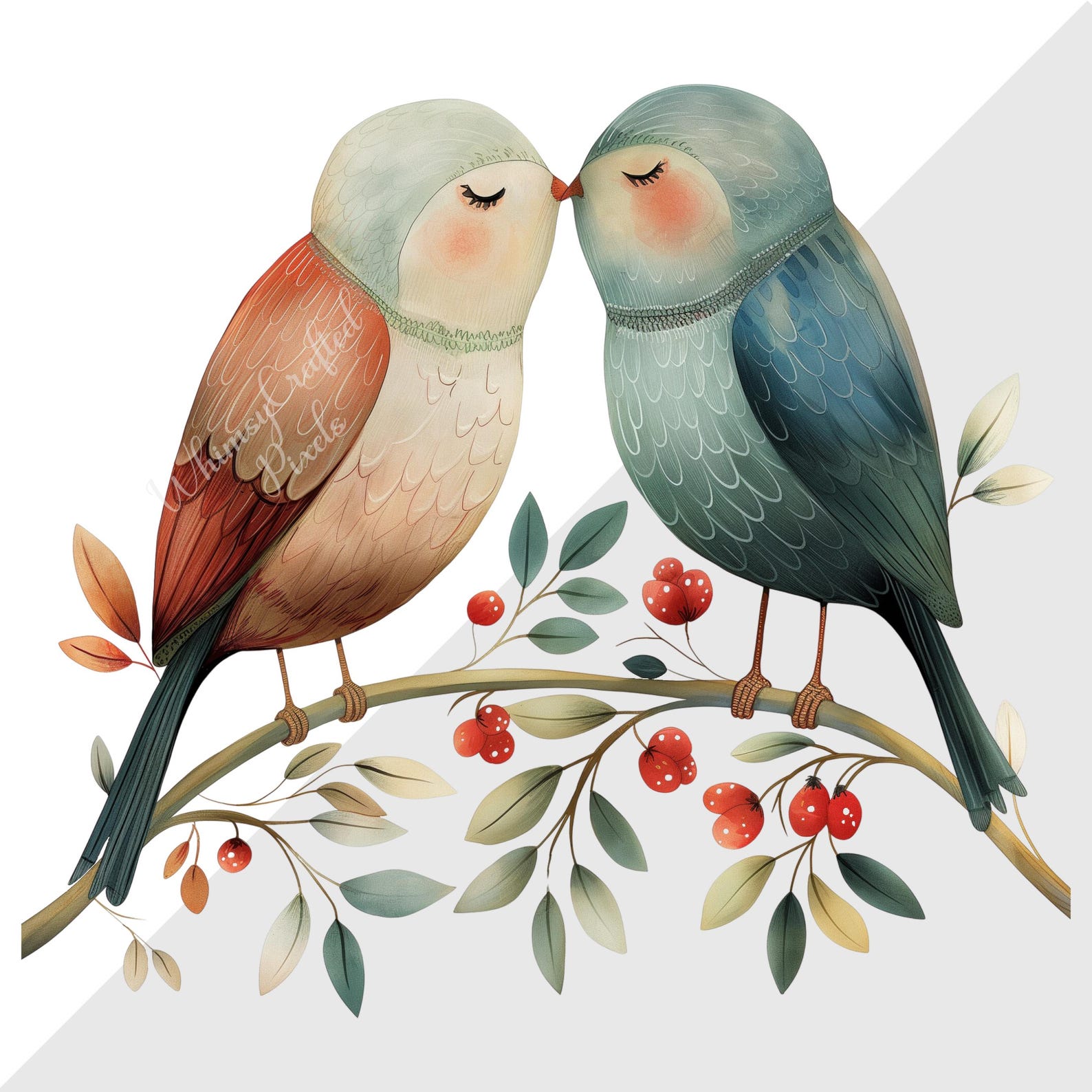 Charming Love Bird Clip Art Set | Cute Digital Images | for Scrapbooks ...