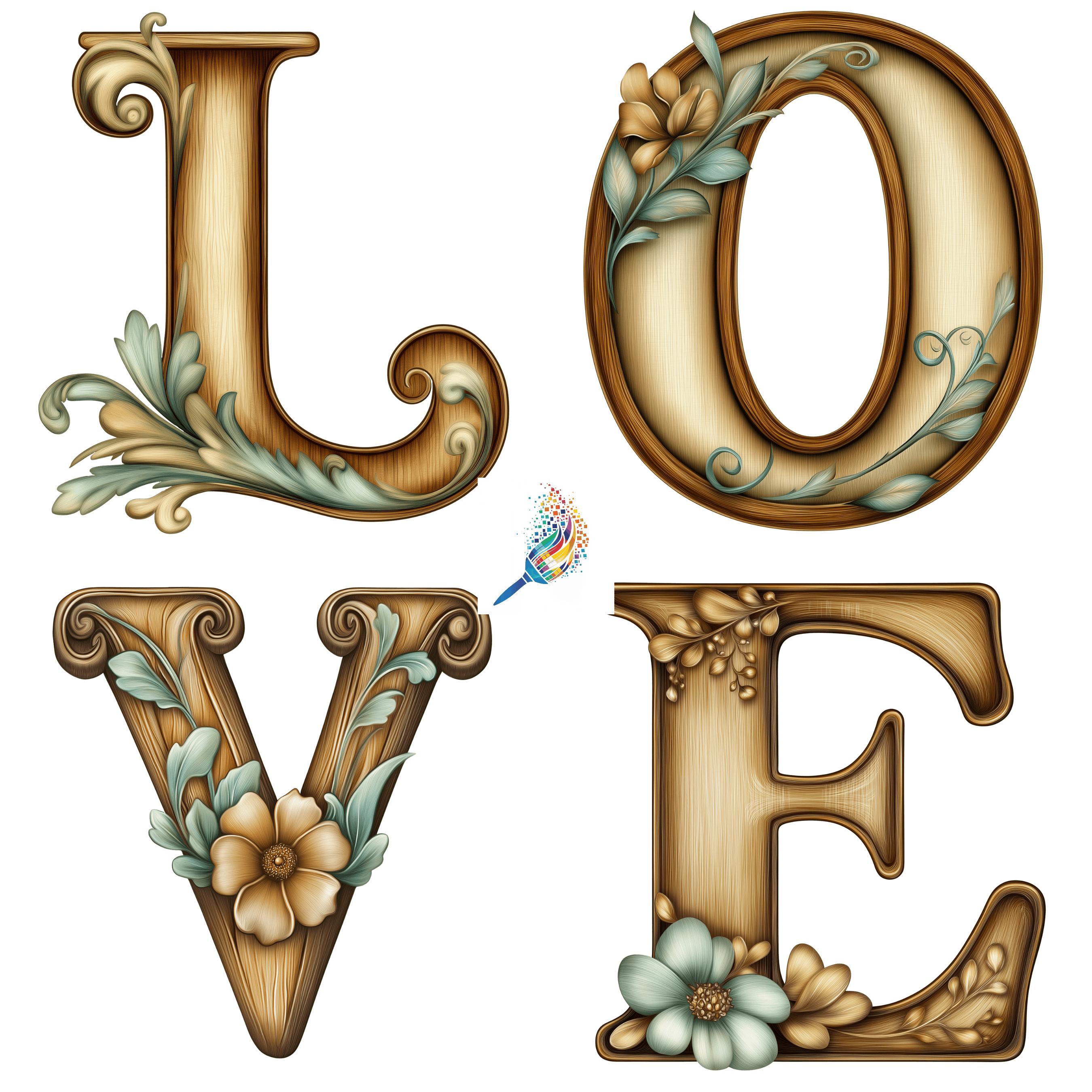Wooden Letters Clip Art Set | Alphabet Digital Images | Scrapbooks ...