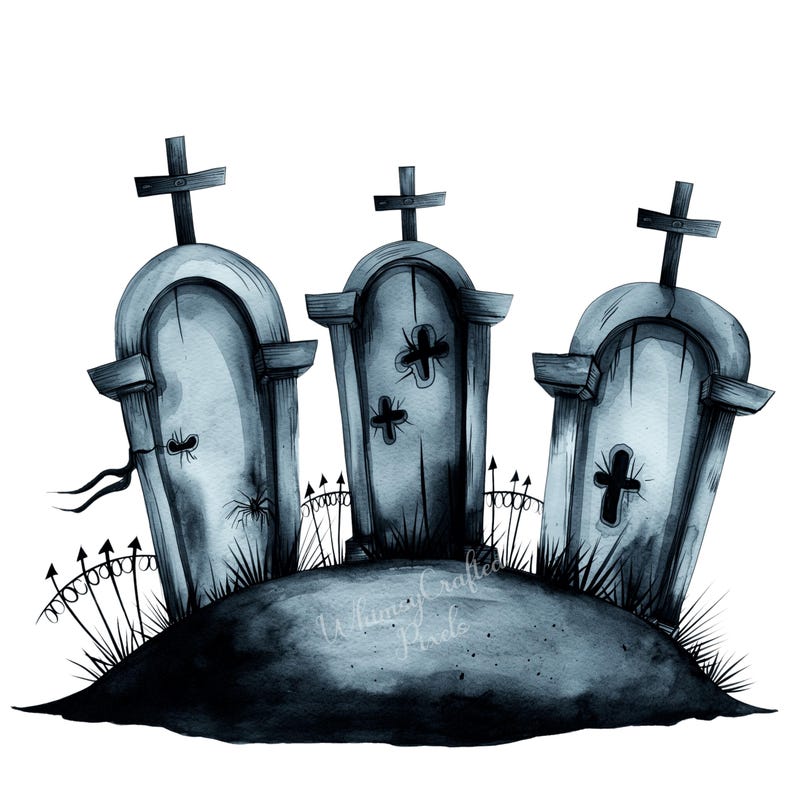 Spooky Tombstones Clip Art Set | Digital Halloween Images for ...