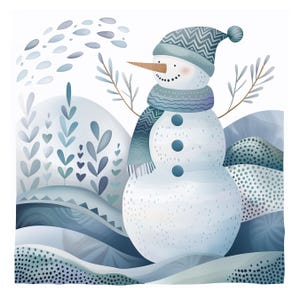 Cute Scandinavian Snowmen Digital Pages | Winter Printable Digital ...