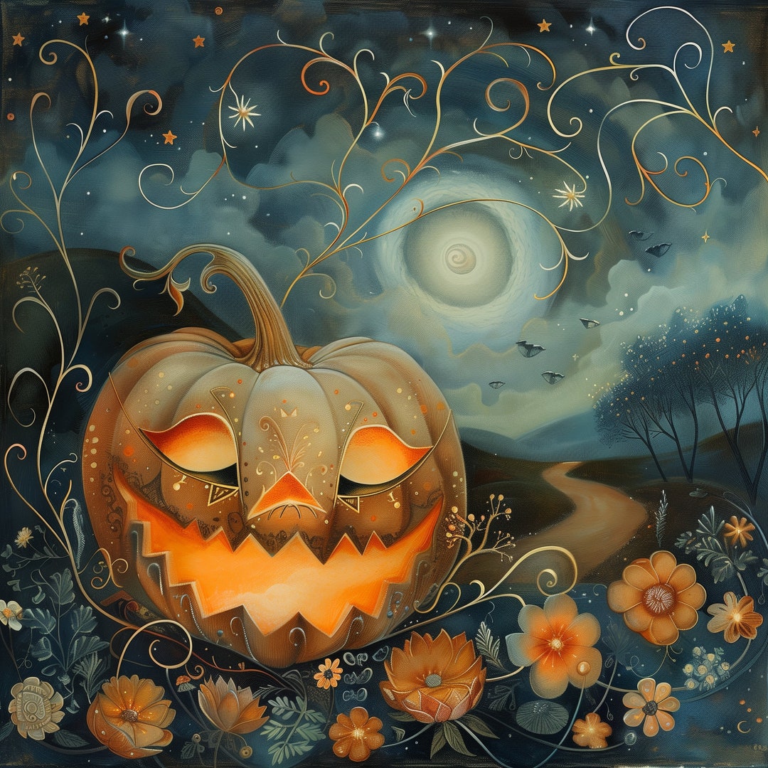 Jack-o-lantern Digital Pages | Halloween Printable Digital Backgrounds ...