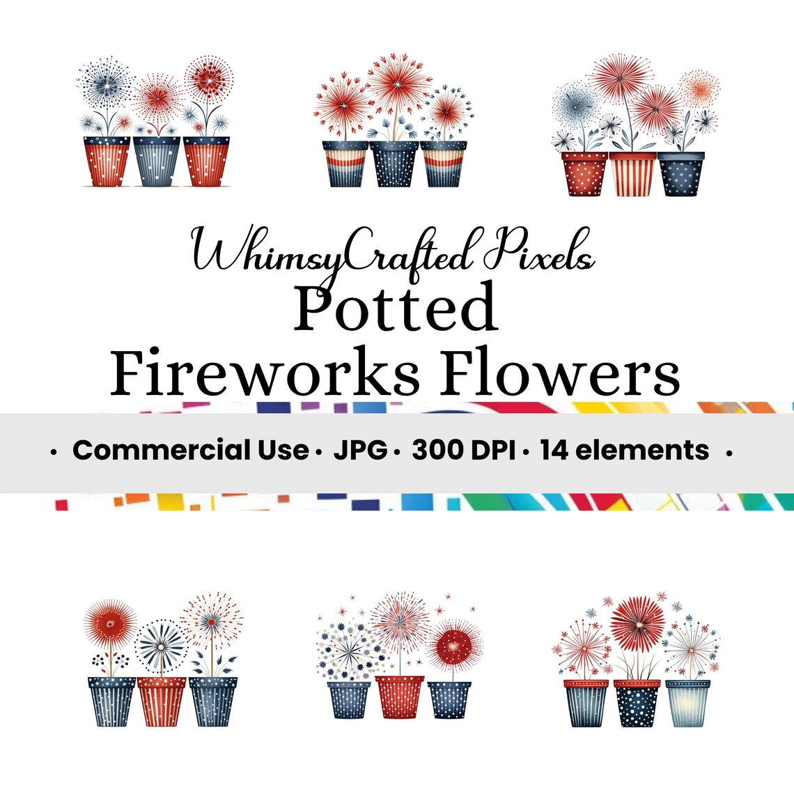 Fireworks Flowers Digital Pages | Independence Day Printable Digital ...