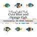 Cute Blue & Orange Fish Digital Pages | Nautical Printable Digital ...