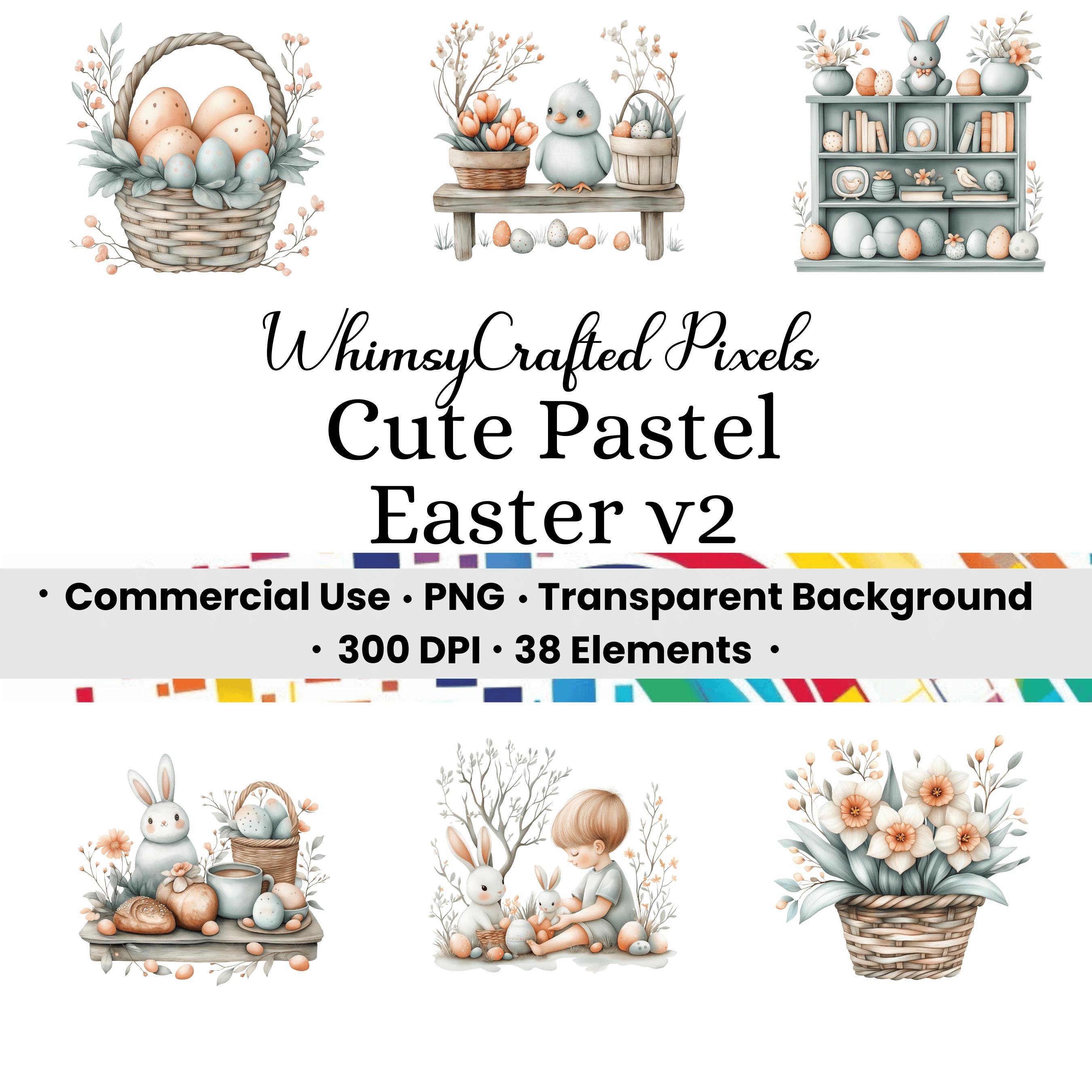 Cute Pastel Easter V2 Clip Art Set | Easter Digital Images | Scrapbooks ...