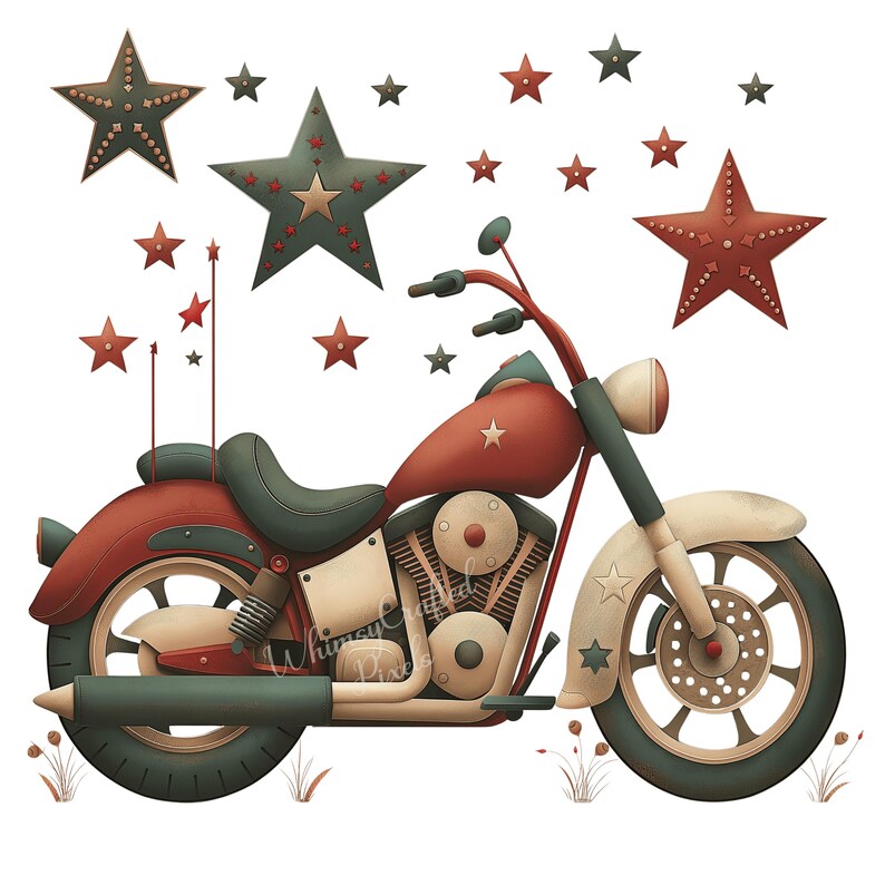 Americana Motorcycles Clip Art Set | Patriotic Digital Images ...