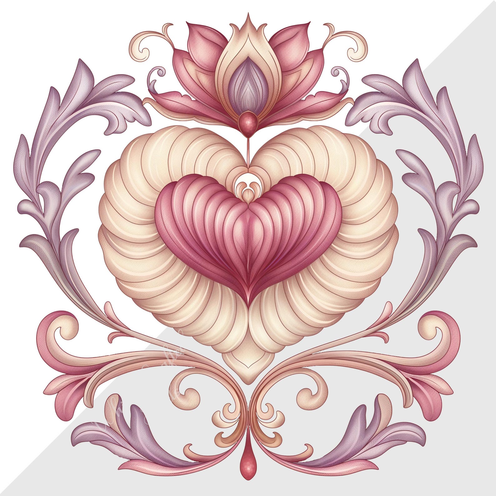 Fancy Hearts Clip Art Set | Valentines Digital Images | for Scrapbooks ...