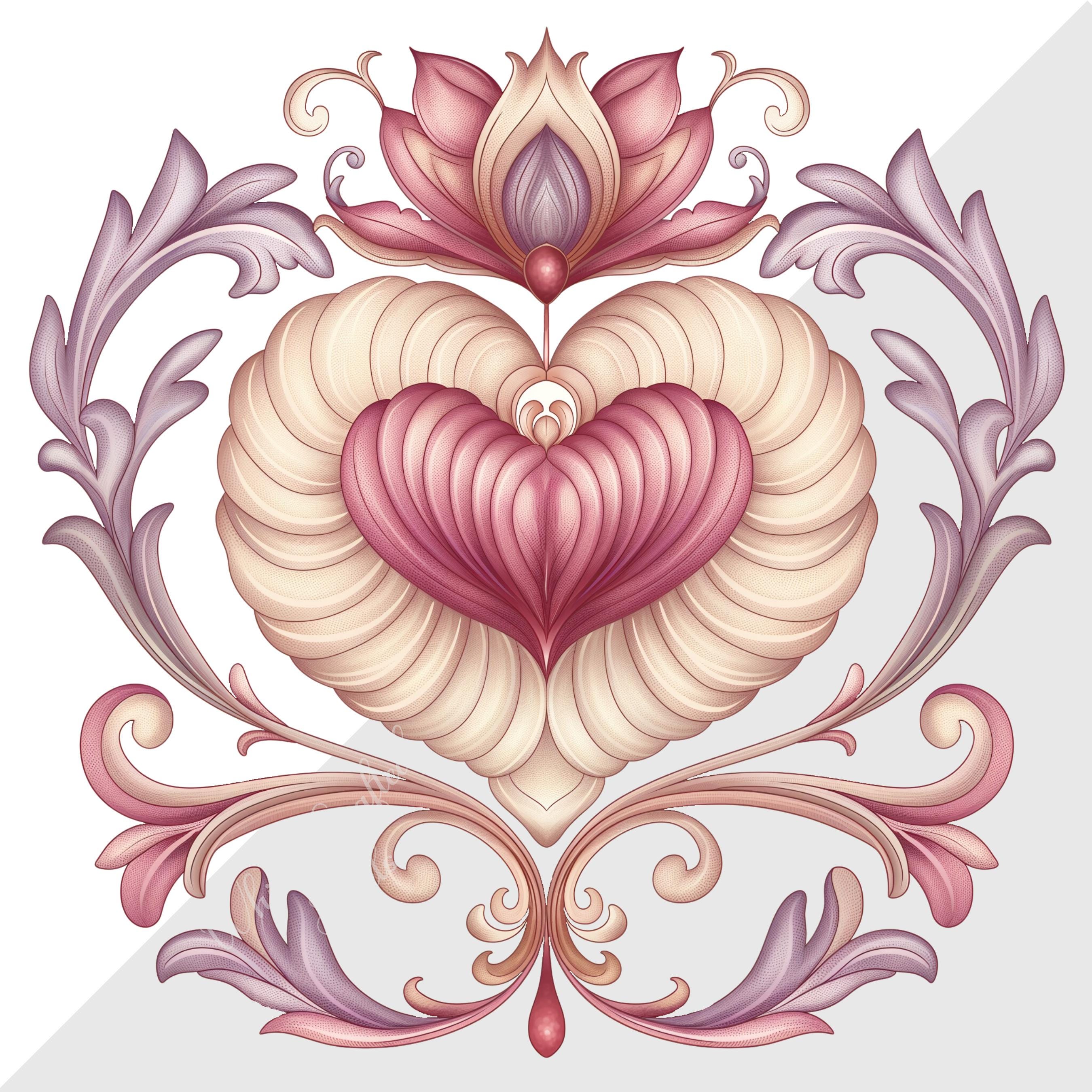 Fancy Hearts Clip Art Set | Valentines Digital Images | for Scrapbooks ...