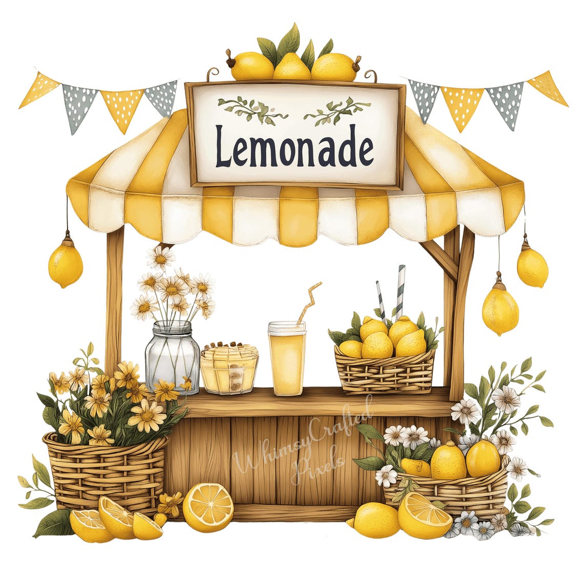 Whimsical Lemonade Stands Clip Art Set | Digital Summer Images for ...