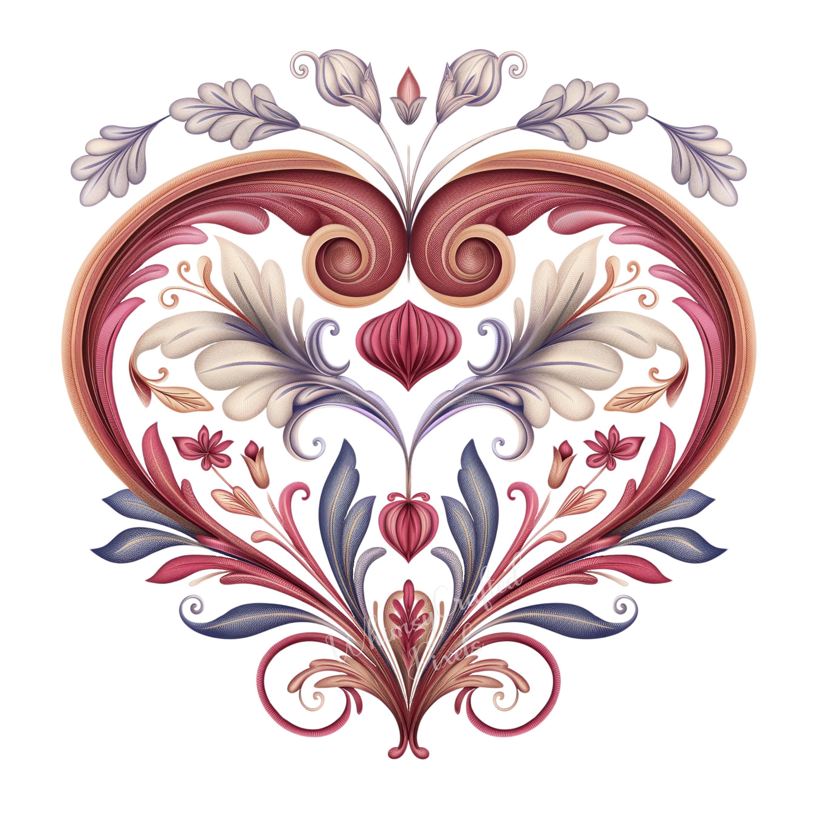 Fancy Hearts Clip Art Set | Valentines Digital Images | for Scrapbooks ...