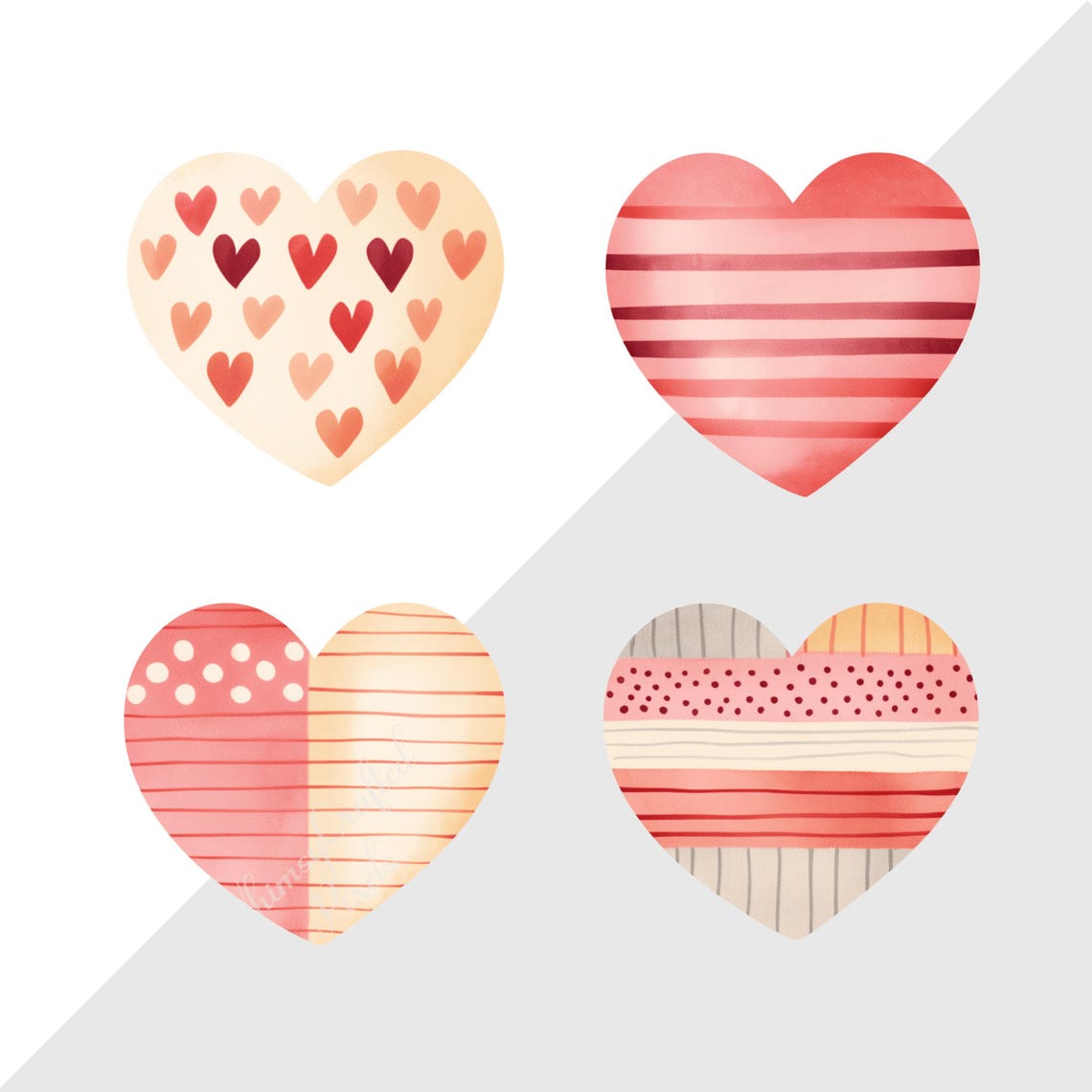 Sets of Boho Hearts V2 Clip Art Set | Valentine Digital Images for ...