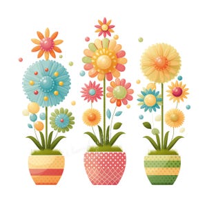 Cute Pastel Daisies Clip Art Set | Spring Digital Images for Scrapbooks ...