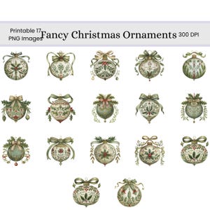 Fancy Christmas Ornaments Clip Art | Fun Digital Images | for ...
