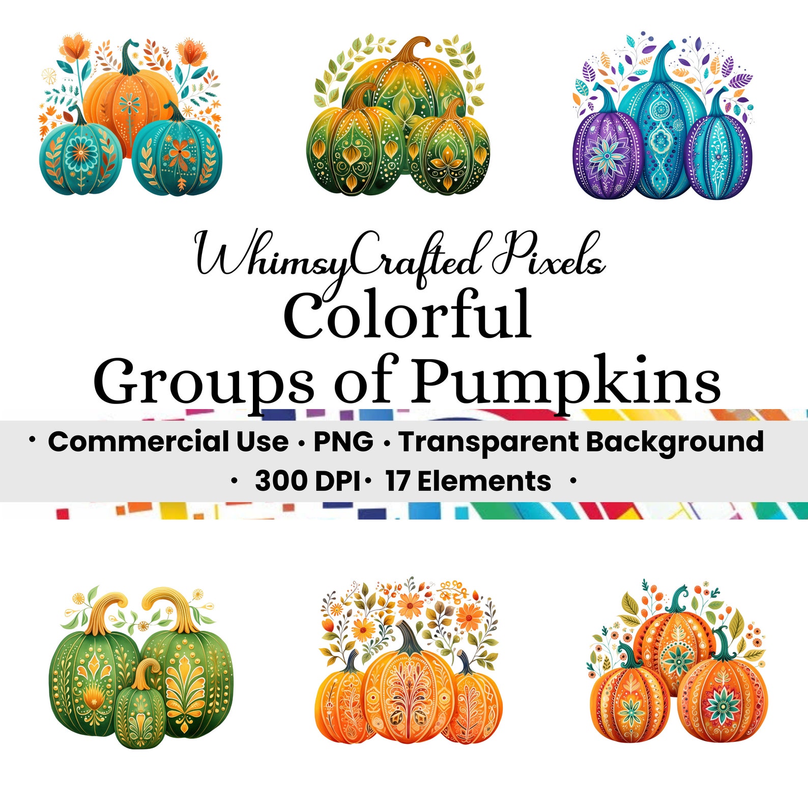Colorful Groups of Pumpkin Clip Art Set | Digital Images | Scrapbooks ...