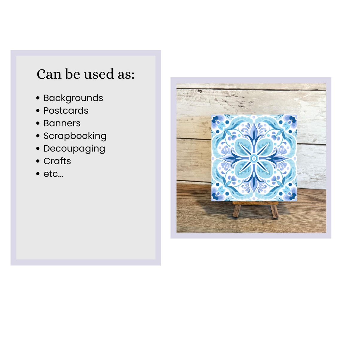 Periwinkle & Mint Tiles Digital Pages | Printable Digital Tile ...
