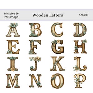 Wooden Letters Clip Art Set | Alphabet Digital Images | Scrapbooks ...