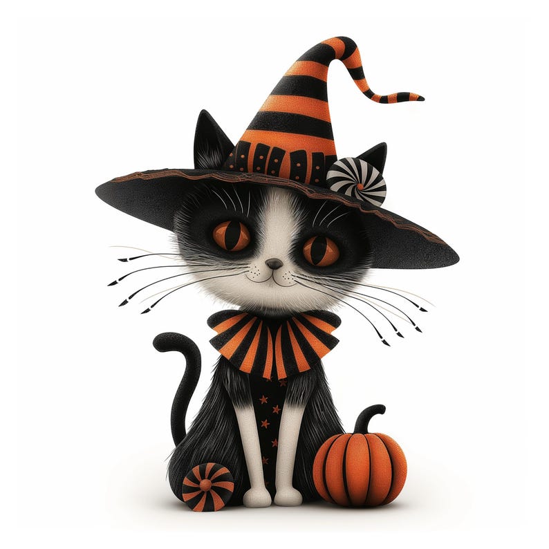 Cute Halloween Cats Digital Pages | Halloween Printable Digital ...