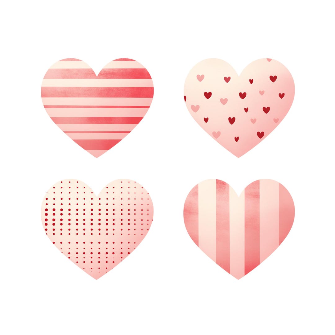 Sets of Pink Hearts Clip Art Set | Valentine Digital Images for ...