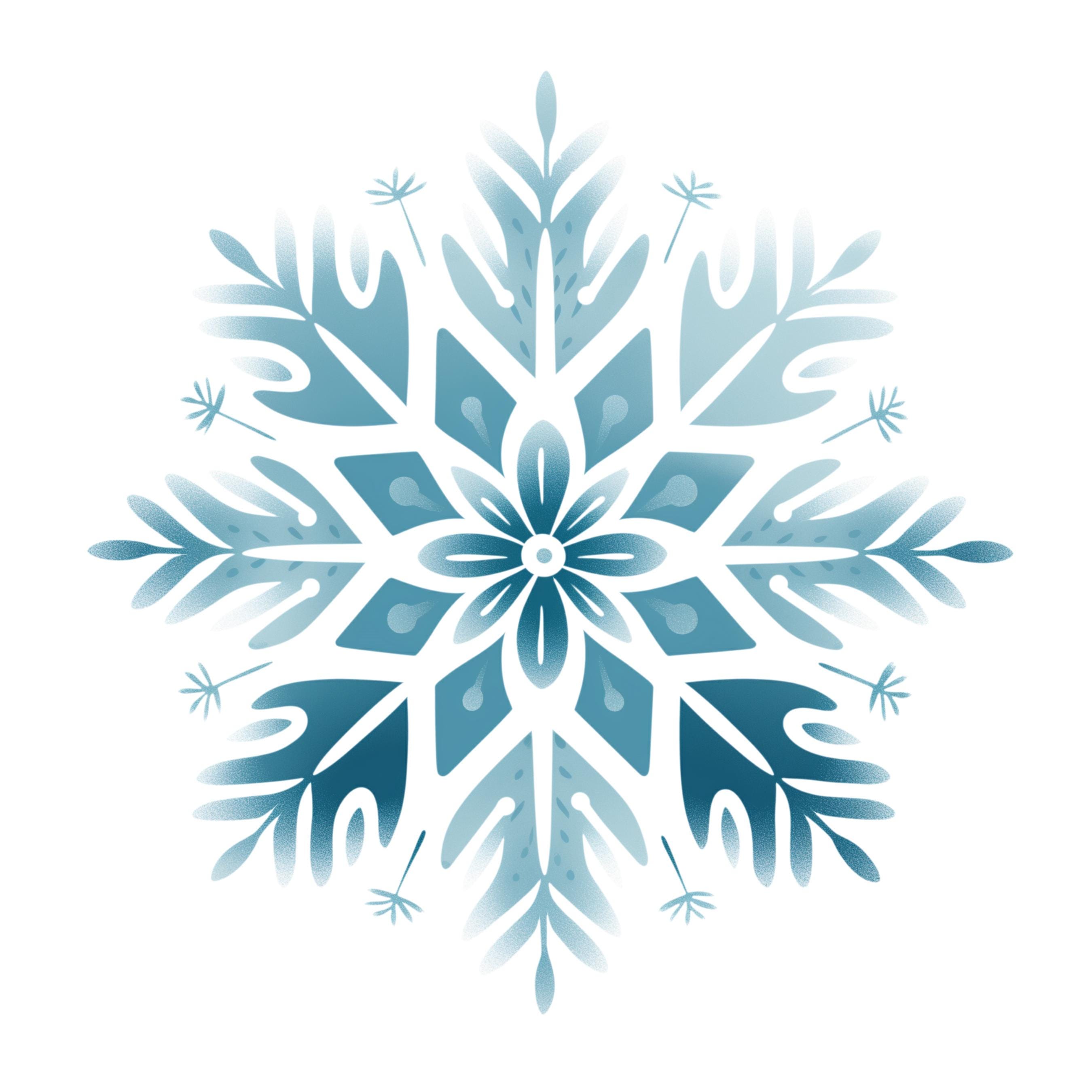 Blue Folk Art Snowflakes Clip Art Set | Winter Digital Images for ...
