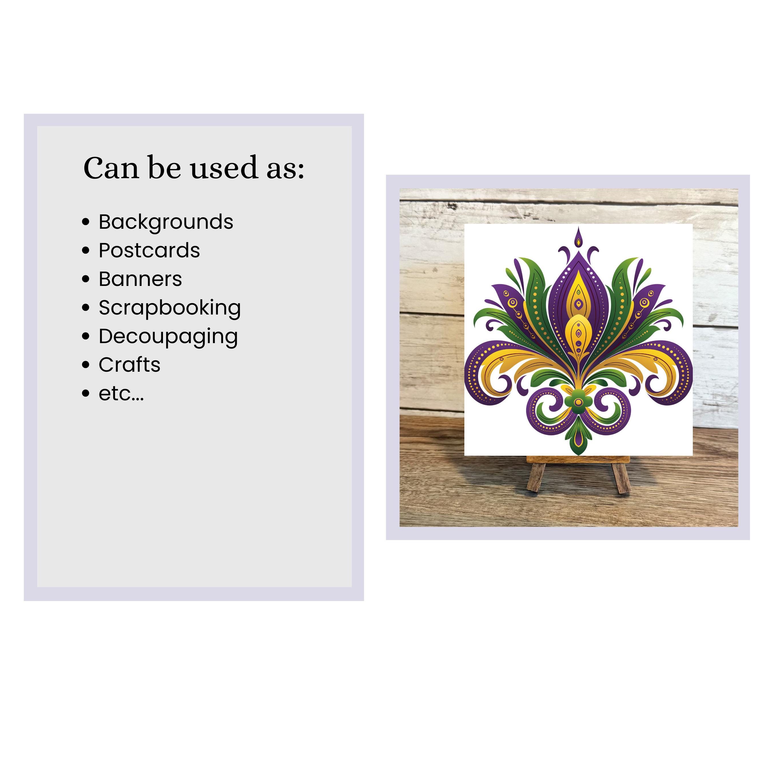 Mardi Gras Fleur-de-lis V2 Clip Art Set | Digital Images for Scrapbooks ...