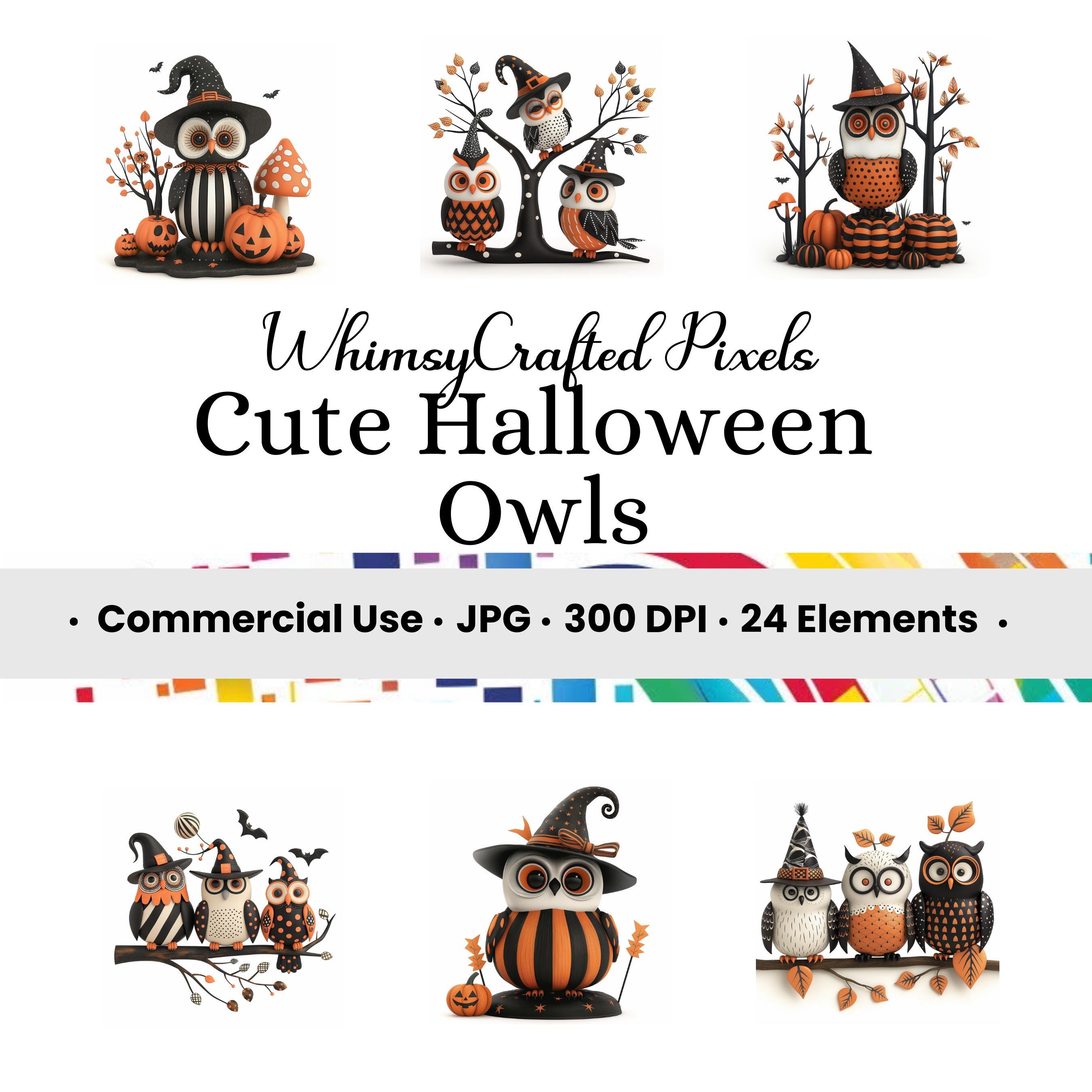 Cute Halloween Owls Digital Pages | Halloween Printable Digital ...