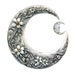 Silver Floral Moon Clip Art Set | Digital Images | for Scrapbooks, Card ...