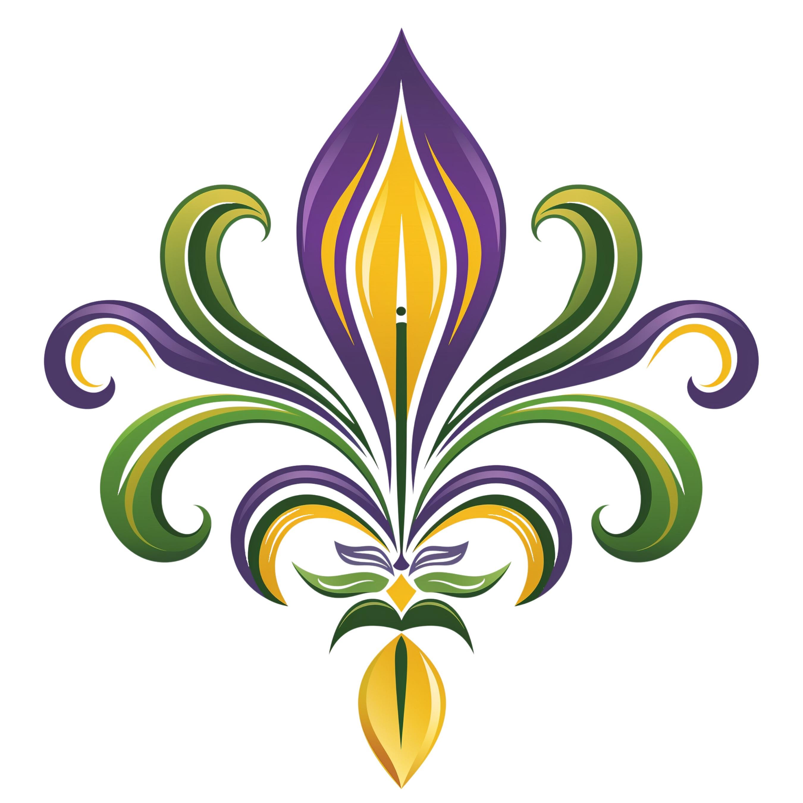 Mardi Gras Fleur-de-lis V1 Clip Art Set | Digital Images for Scrapbooks ...