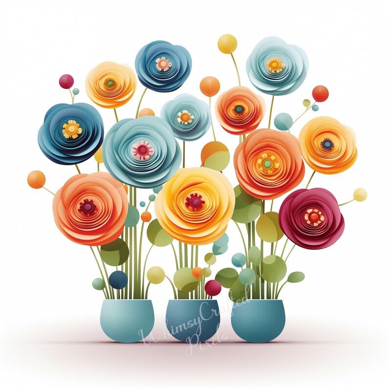 Colorful Ranunculus Digital Pages | Cute Floral Printable Digital ...