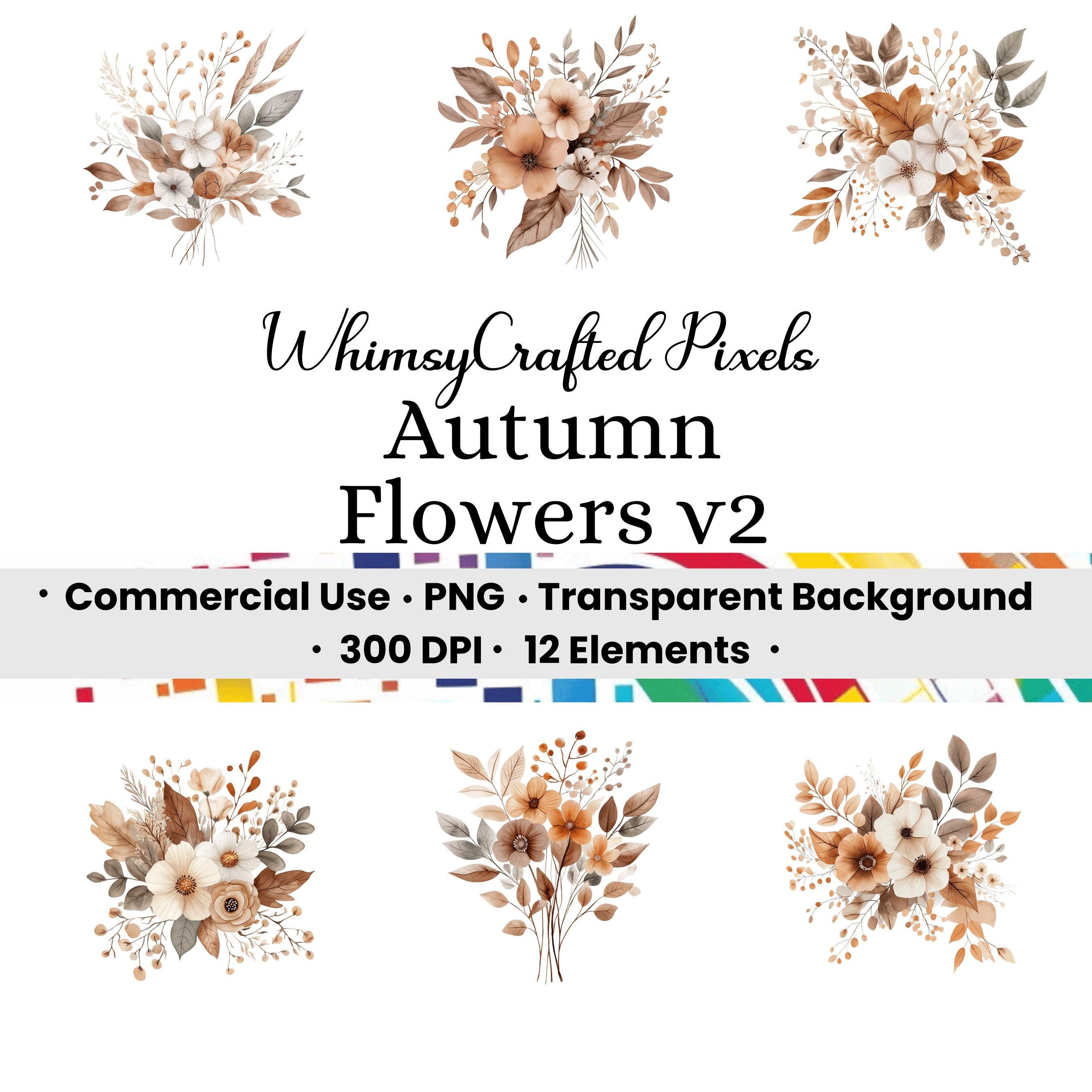 Autumn Flowers V2 Clip Art Set | Digital Fall Images for Scrapbooks ...
