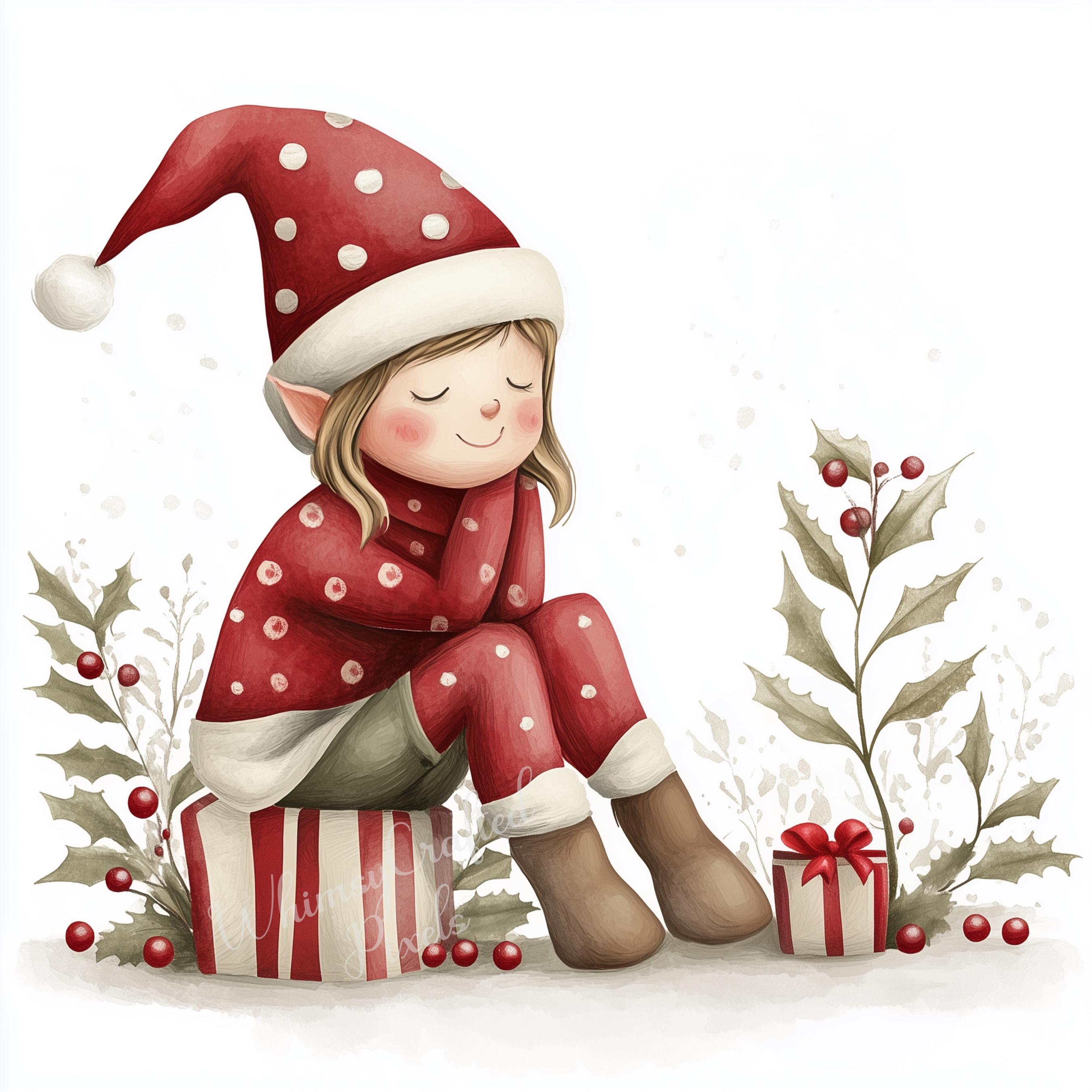 Cute Christmas Elves Digital Pages | Holiday Printable Digital ...