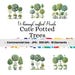 Cute Potted Trees Digital Pages | Pretty Printable Digital Backgrounds ...
